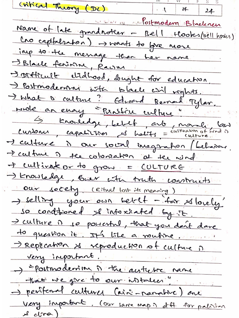 Critical Theory - DC Notes | PDF