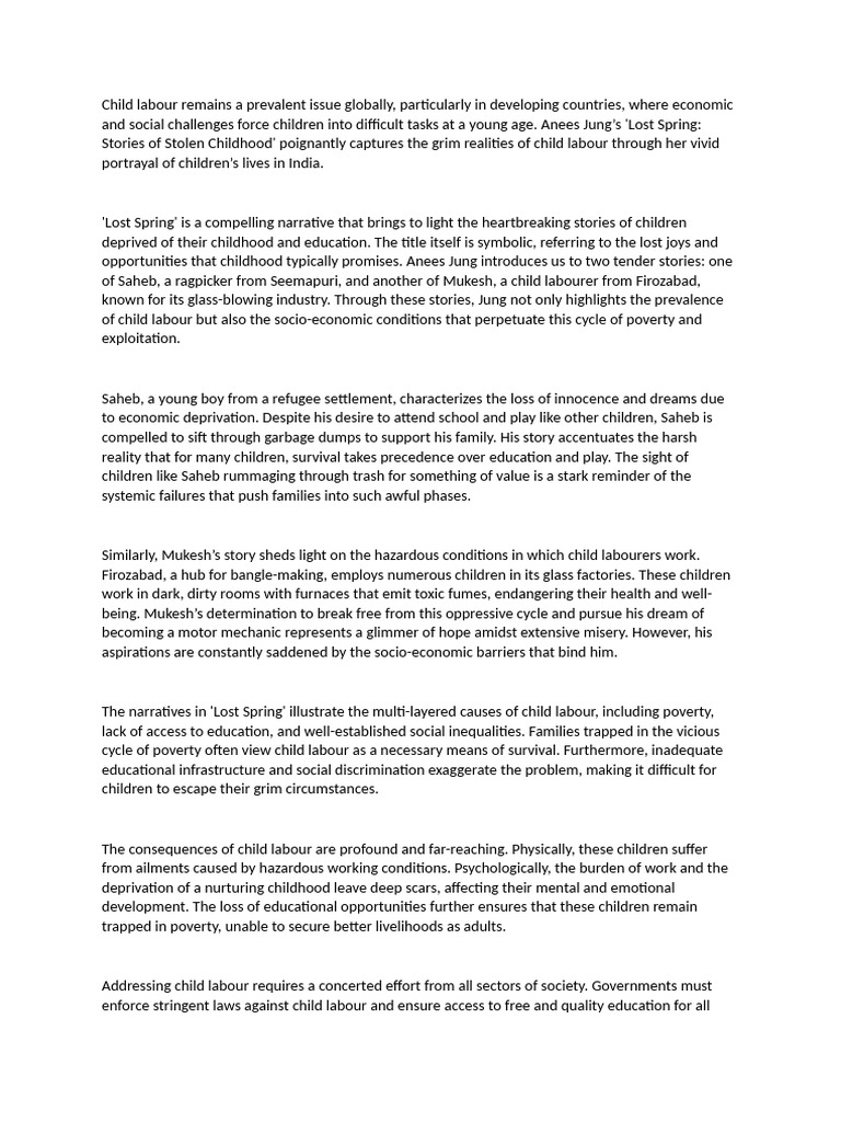 Child Labour - Lost Spring Reference | PDF | Poverty | Poverty ...