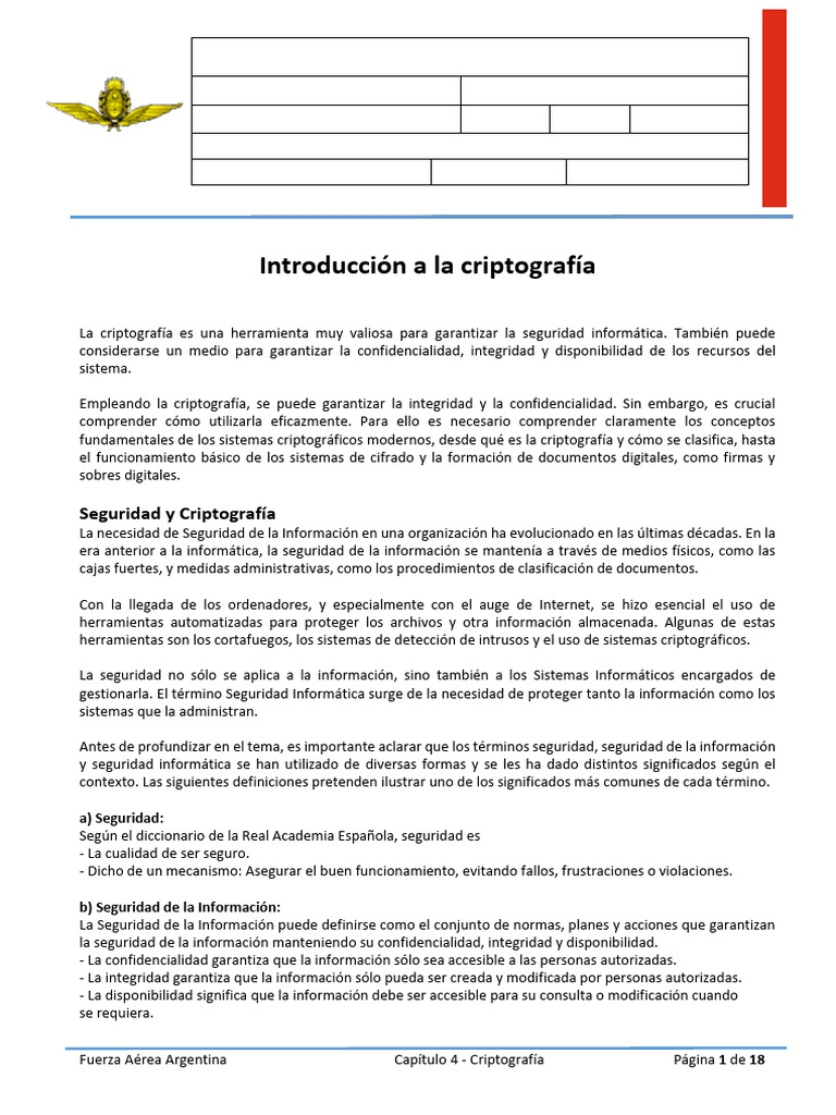 Capítulo 4 FINAL - Criptografía | PDF | Cifrado | Clave (criptografía)