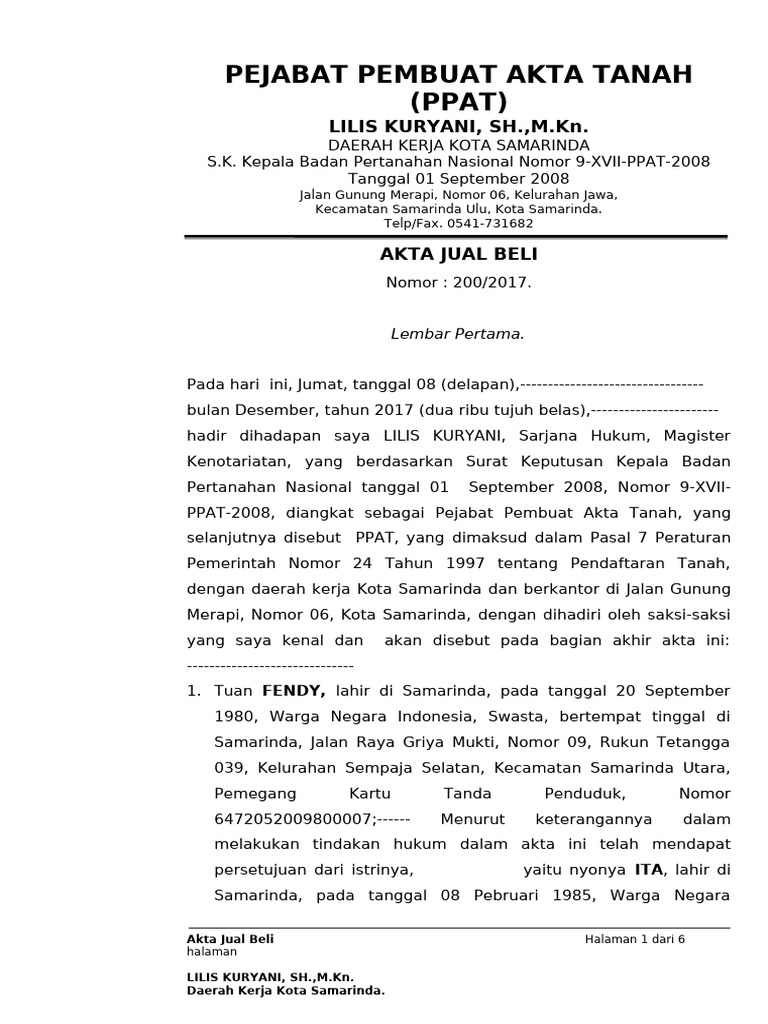 Perjanjian Pisah Harta | PDF