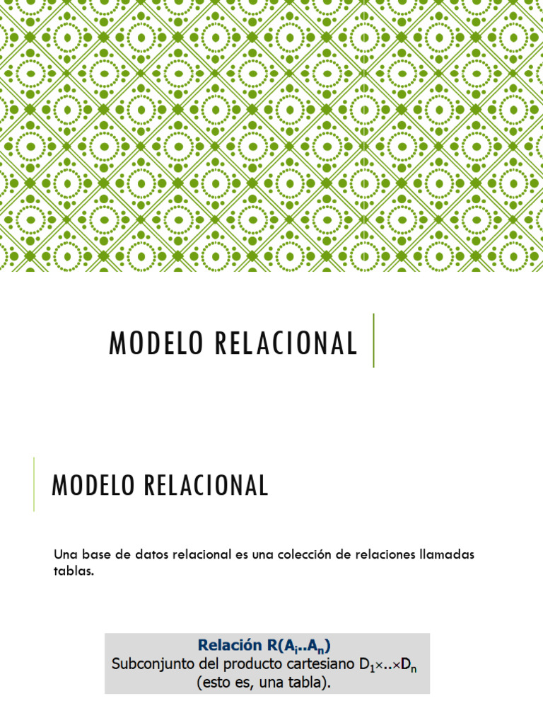 Modelo Relacional | PDF | Modelo relacional | Base de datos relacional