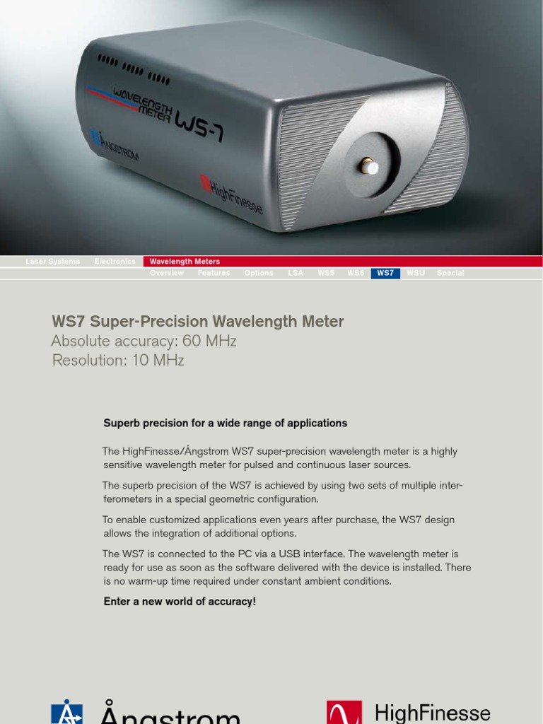 08 WS7 LowRes Wavemeter | PDF | Laser | Hertz