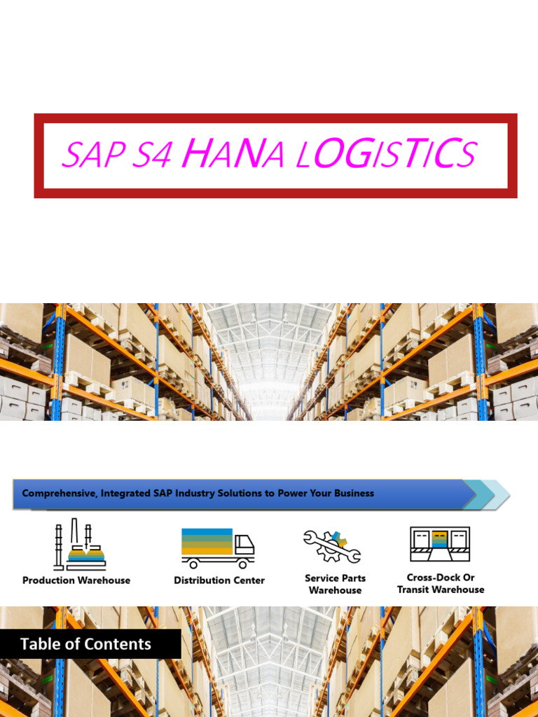 SAP S4 HANA LOGISTICS | PDF | Warehouse | Logistics