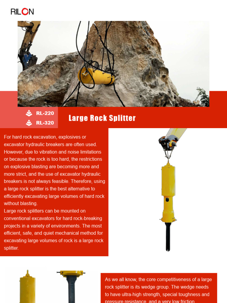 Large Rock Splitter for Efficient Excavation | PDF | Mechanical Engineering