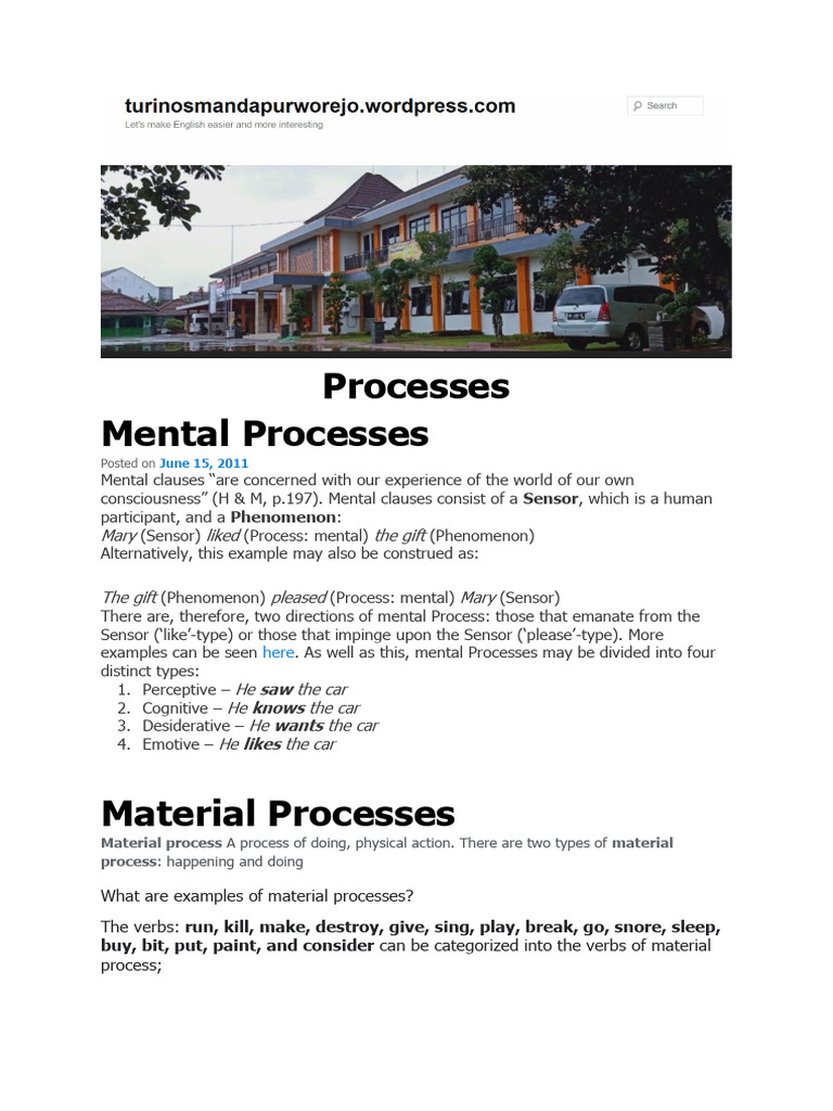 Processes | PDF | Perception | Experience