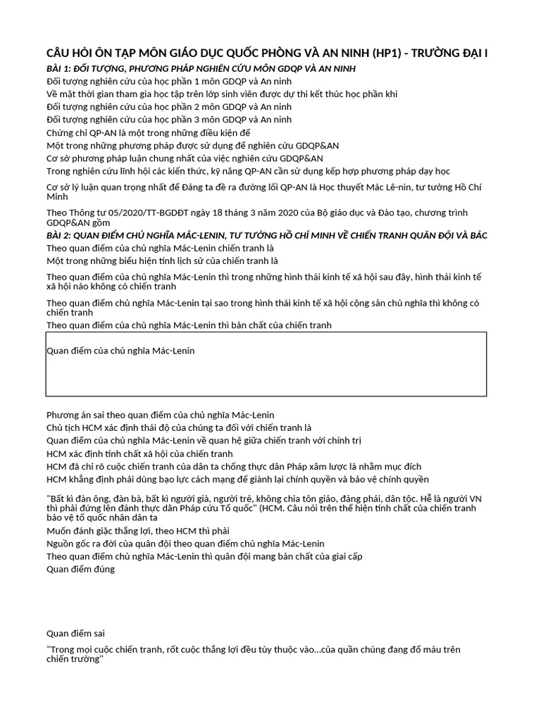 TRẮC NGHIỆM HP1 | PDF