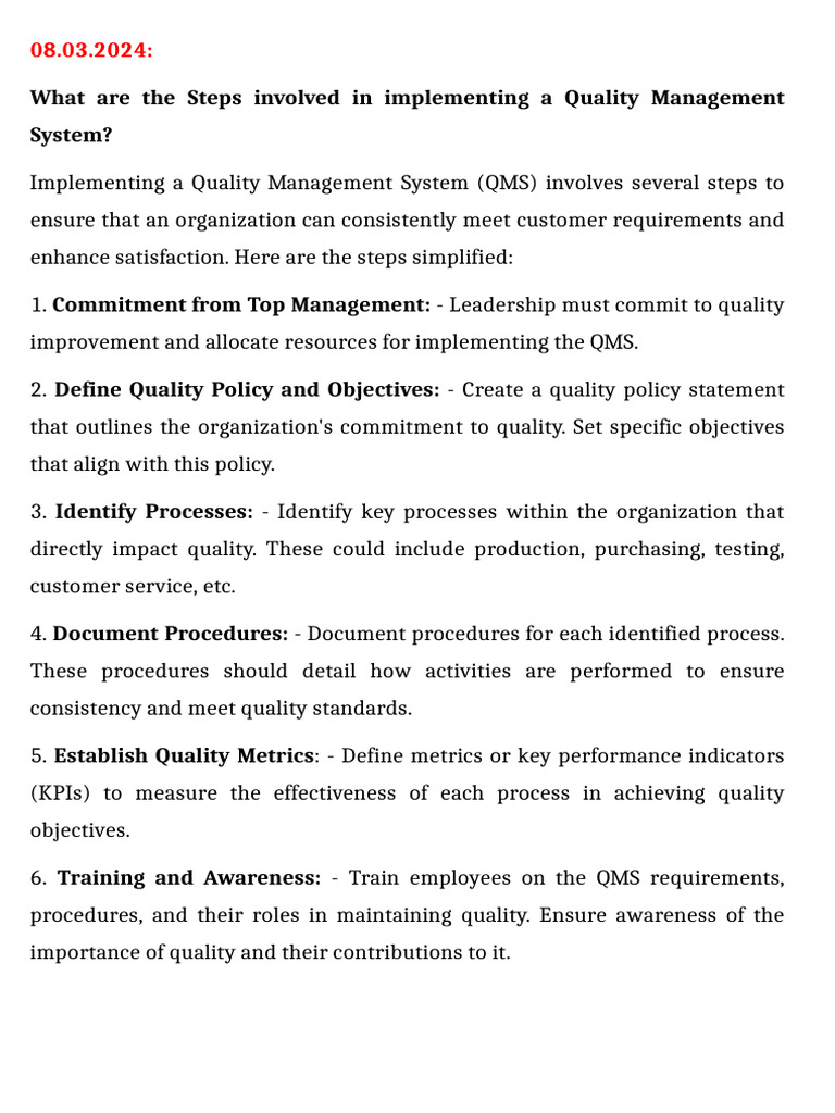 Study Material | PDF | Audit | Quality Management System