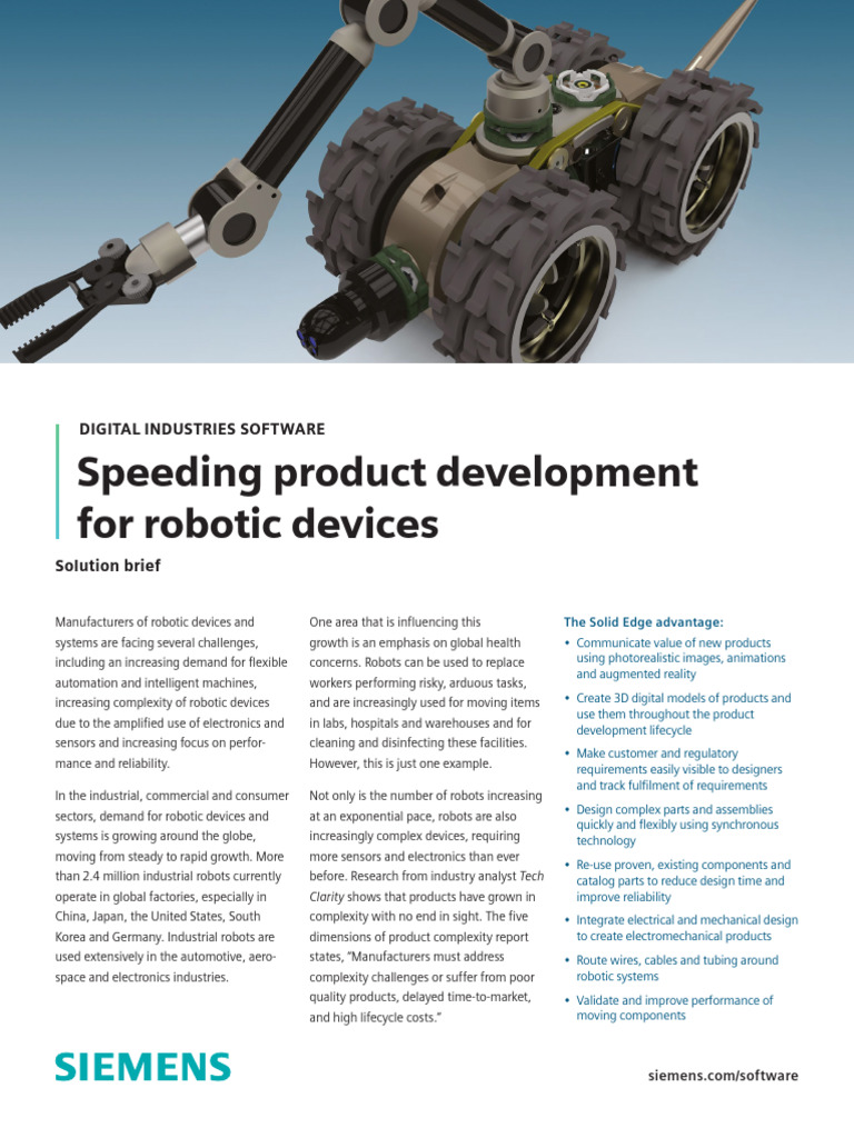 Speeding Product Development For Robotic Devices by Siemens SW - SB ...