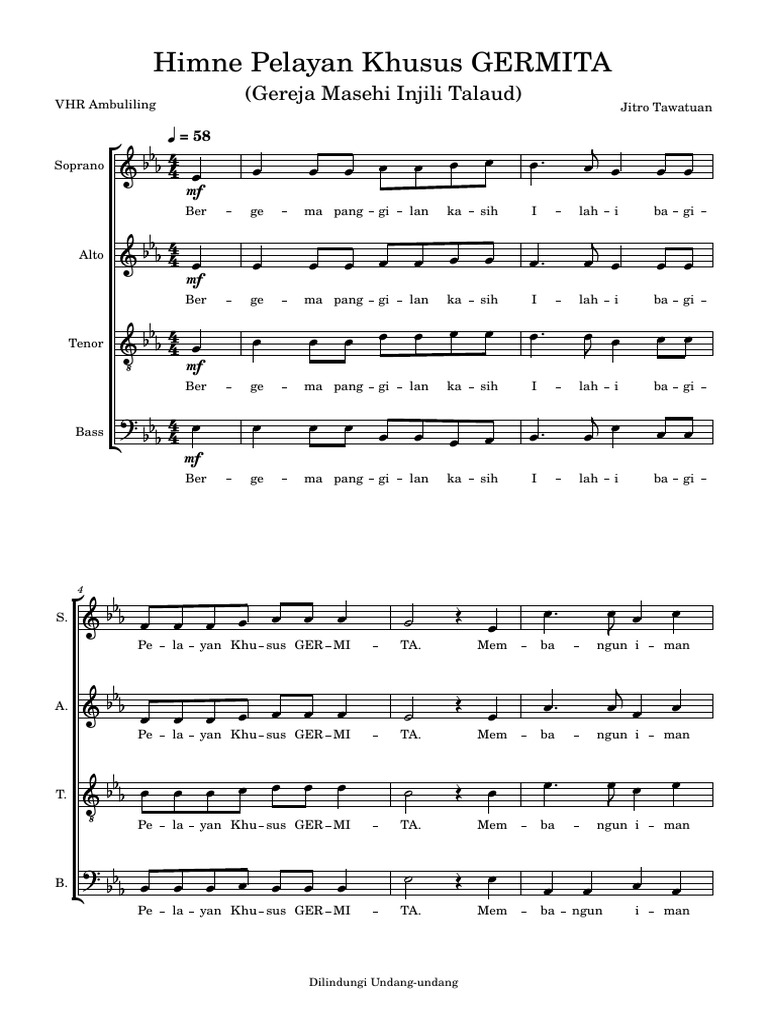 Himne - Pelayan - Khusus - GERMITA (Not Balok) | PDF