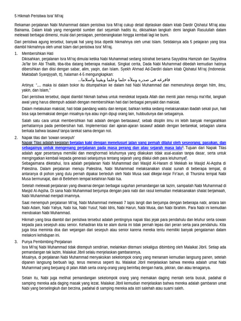 5 Hikmah Peristiwa Isra | PDF