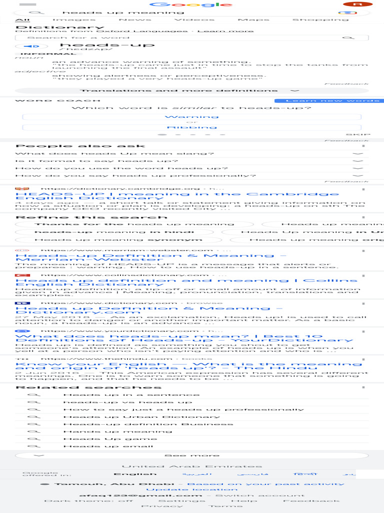 Heads Up Meaning - Google Search | PDF | English Language | Syntax
