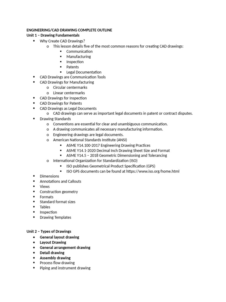 CAD Drawing Fundamentals Guide | PDF | Engineering Tolerance | Computer ...