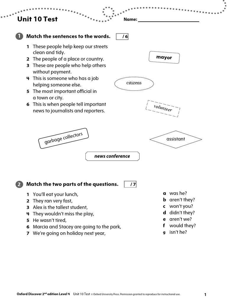 OD2e L4 Tests Unit 10 | PDF