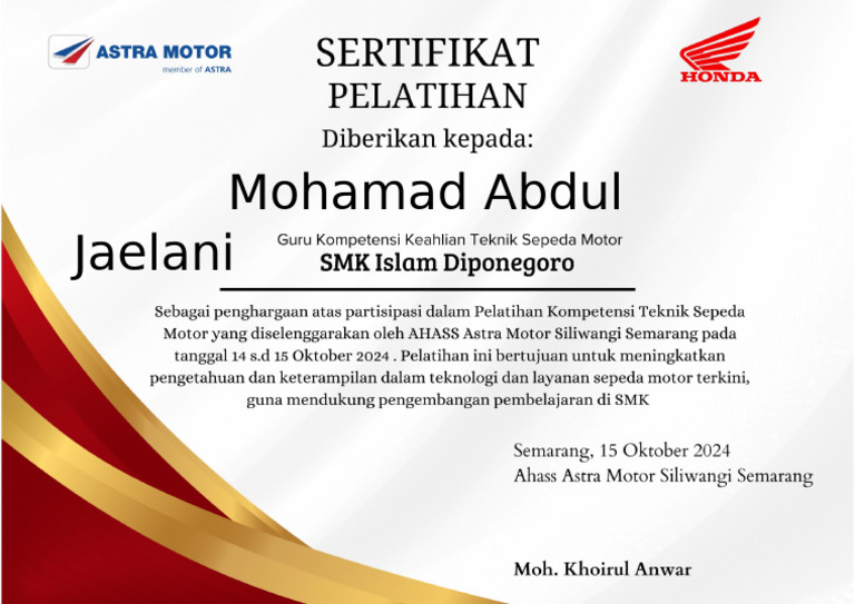 Sertifikat Astra | PDF