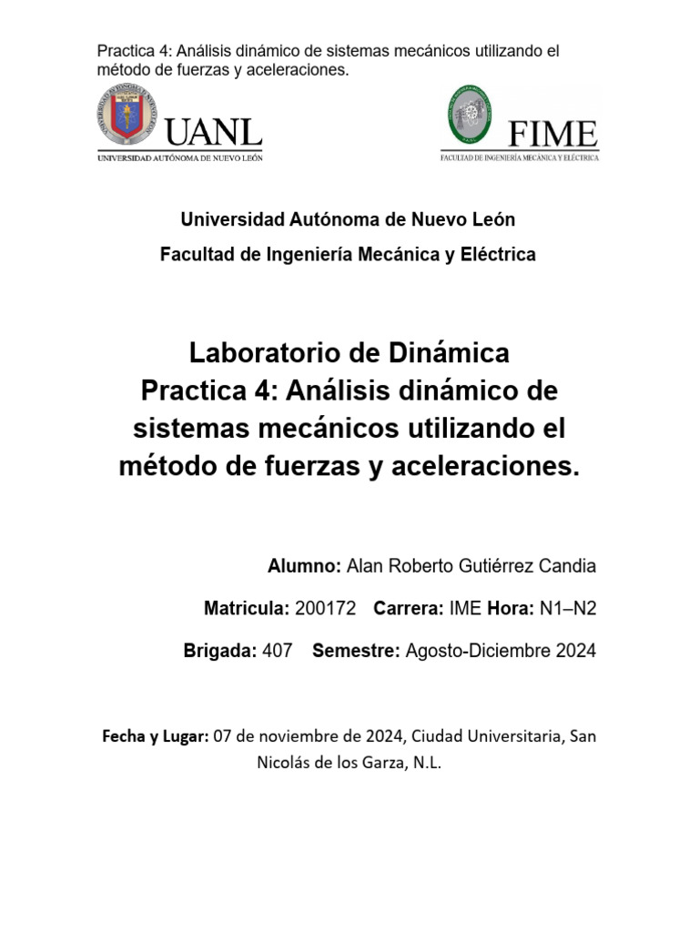 P4 - Lab Dinamica | PDF | Análisis matemático | Ecuaciones
