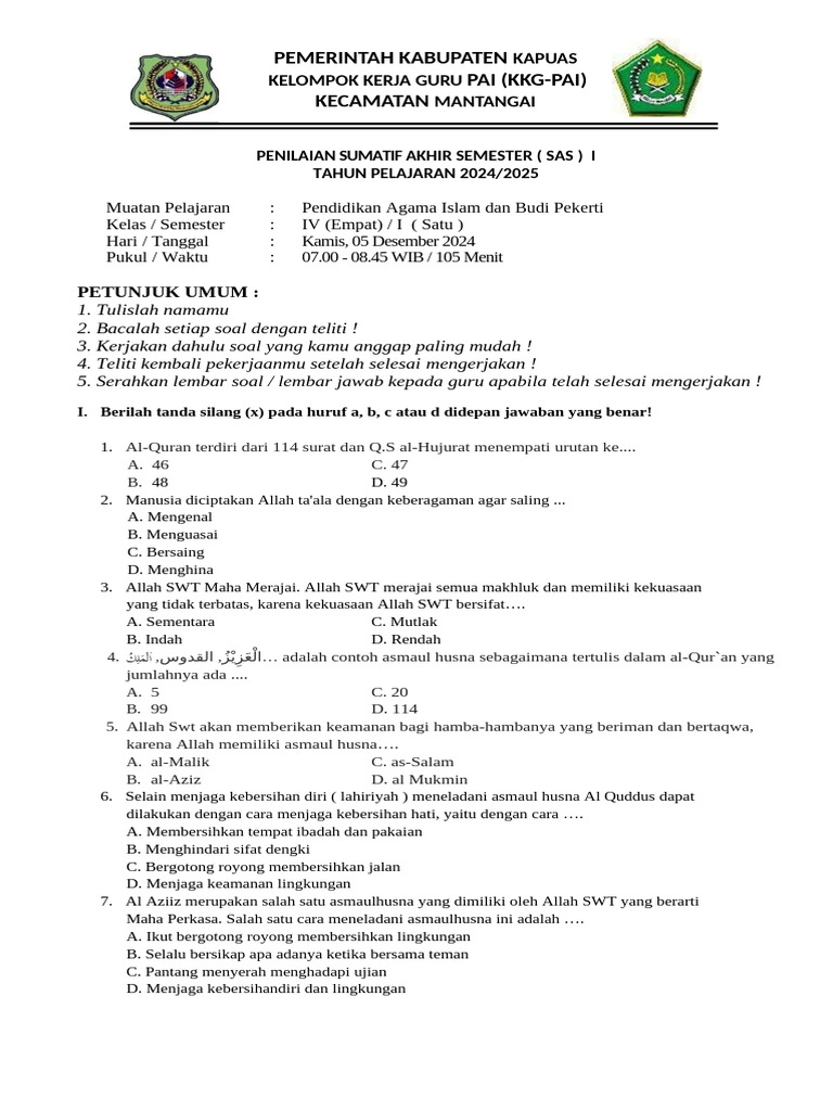 Soal KLS 4 Fix | PDF