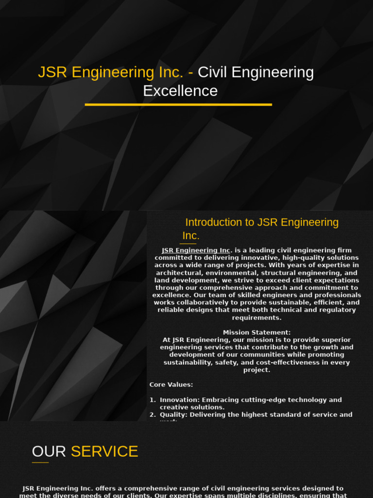 JSR Engineering Inc. - Civil Engineering Excellence | PDF | Engineering | Sustainability