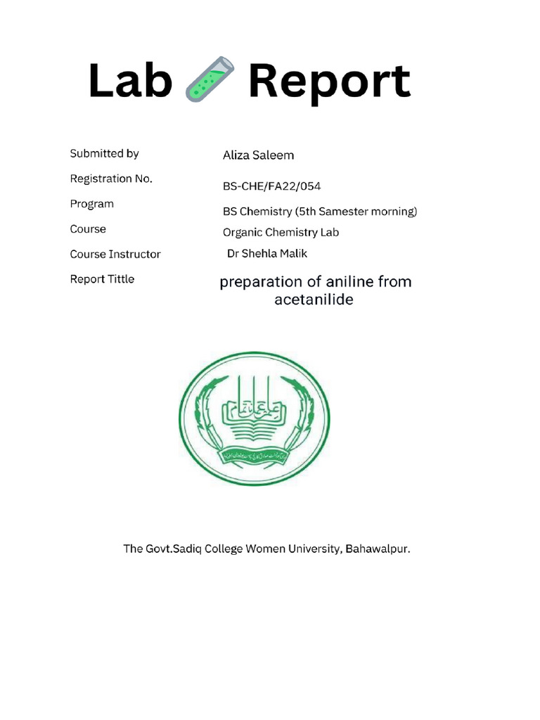 Preparation Of Aniline From Acetanilide Hydrolysis 20241127 172602