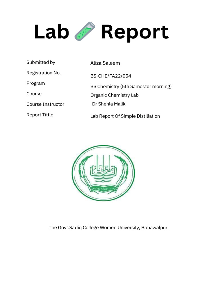 Simple Distillation Report | PDF