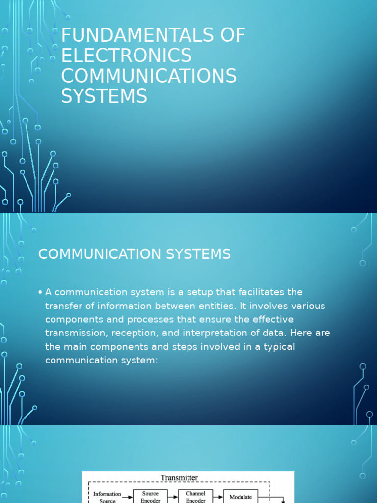 Fundamentals of Electronics Communications Systems | PDF