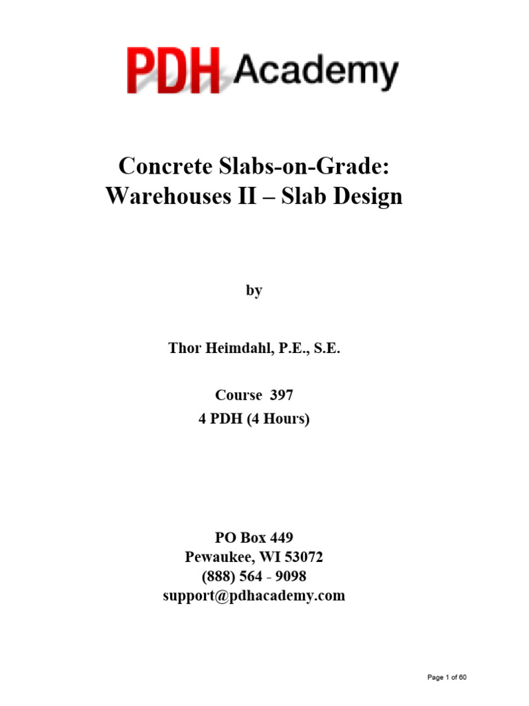 397 Concrete Slabs On Grade Warehouses II Slab Design | PDF | Strength ...