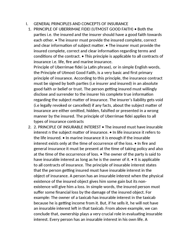 General Principles and Concepts of Insurance | PDF | Insurance | Indemnity