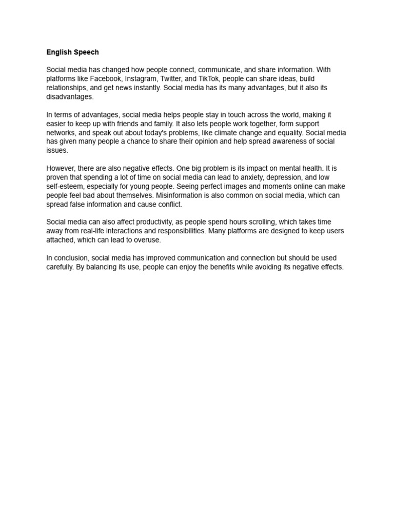 English Speech | PDF