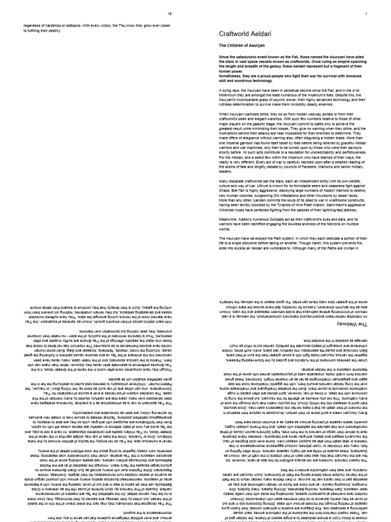 Aeldari: Masters of Fate and War | PDF | Predation