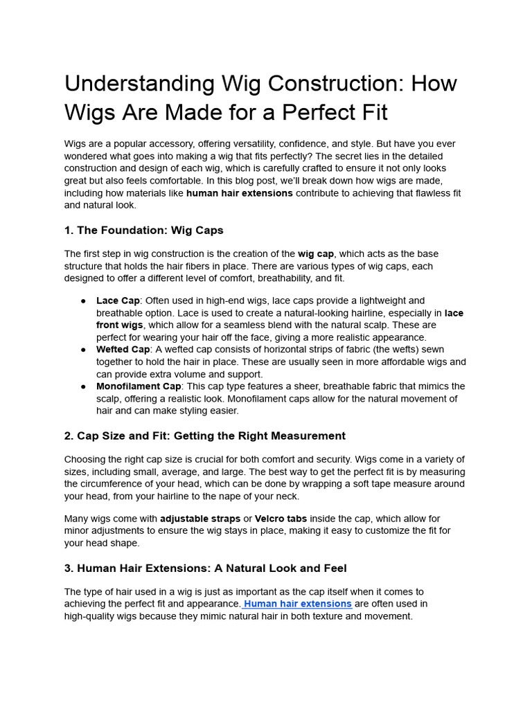 Understanding Wig Construction - How Wigs Are Made For A Perfect Fit ...