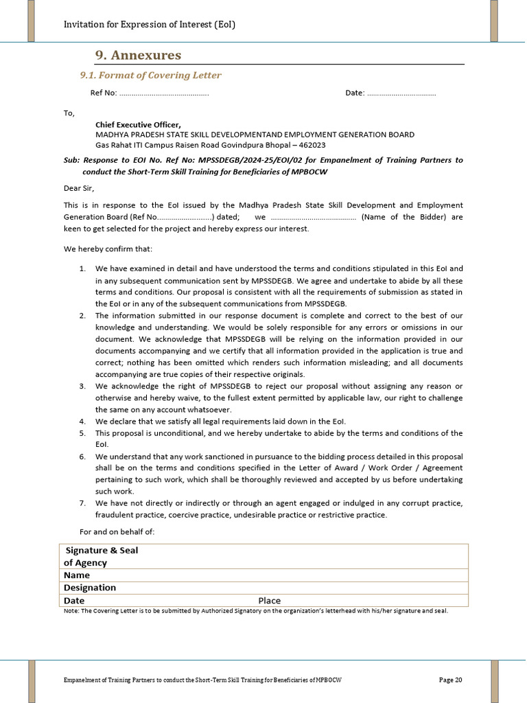 Invitation For Expression of Interest (EoI) | PDF | Justice | Crime ...