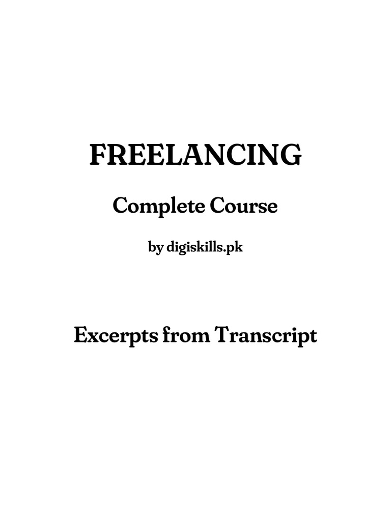 Freelancing - Complete Course | PDF | Communication | Freelancer