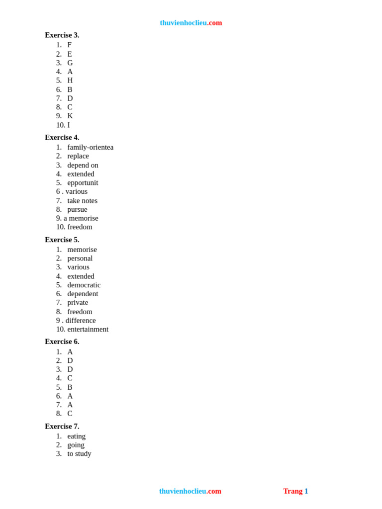 Bai Tap Chuyen Sau Anh 9 Unit 6 | PDF