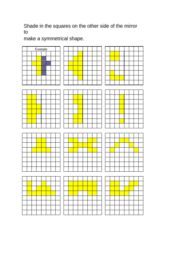 Shade in The Squares On The Other Side of The Mirror To | PDF