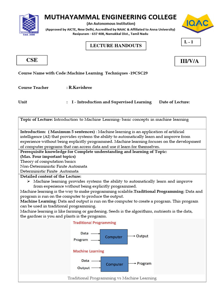 Question Paper LH - MLT | PDF | Machine Learning | Conceptual Model