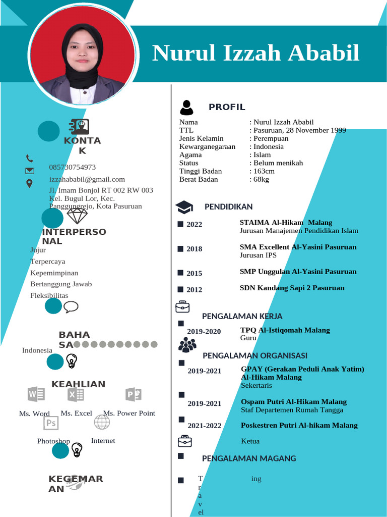 Surat Lamaran Kerja Nurul Izzah | PDF