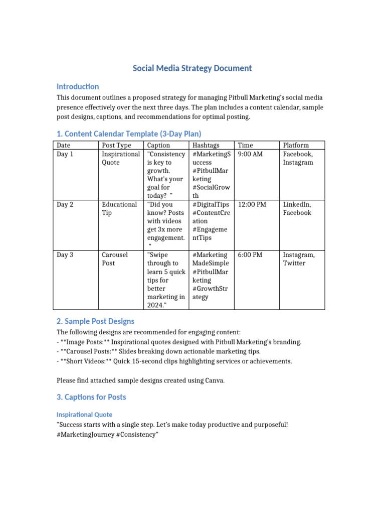 Social Media Strategy Document | PDF | Popular Culture & Media Studies ...