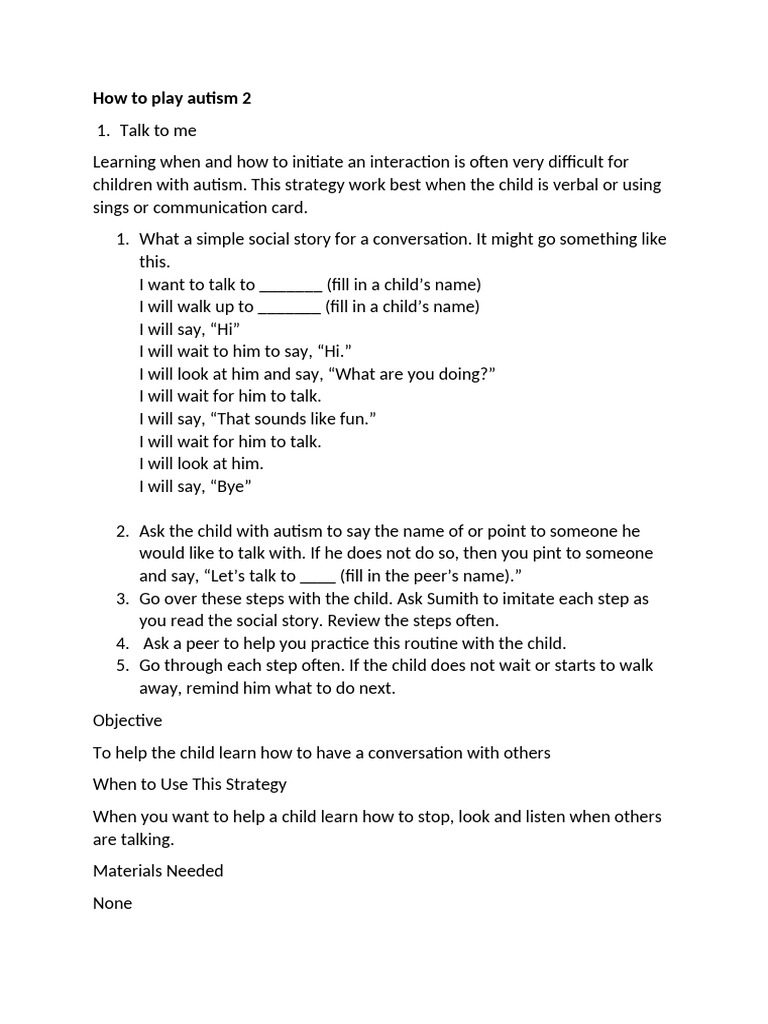 How To Play Autism 3 | PDF | Balloon | Toys