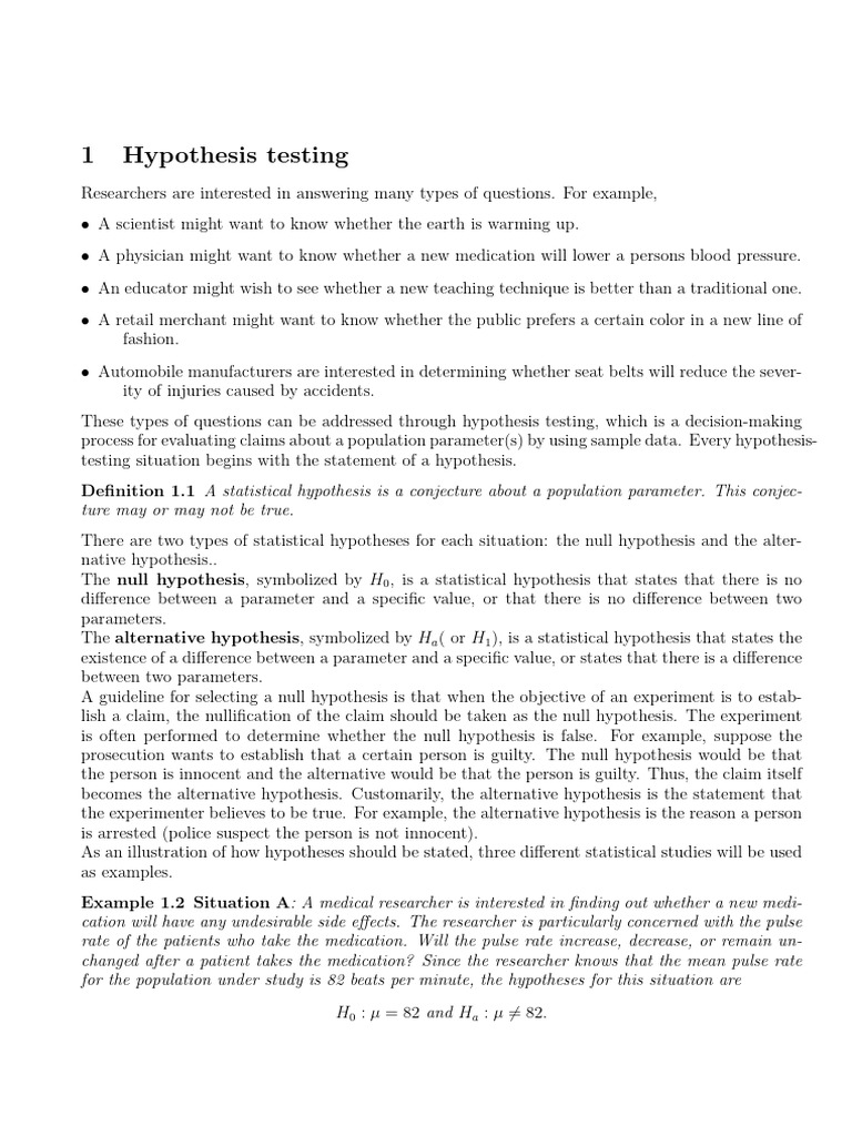 Hypo Testing | PDF | Hypothesis | P Value