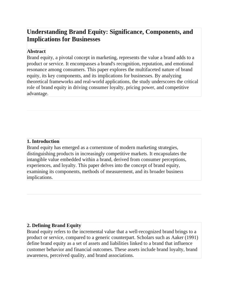 Brand Equity: Key Components & Impact | PDF | Brand | Marketing