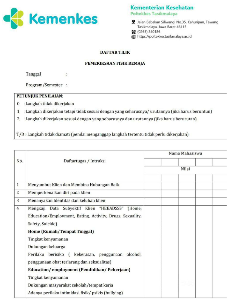 Daftil Pemfis Remaja | PDF