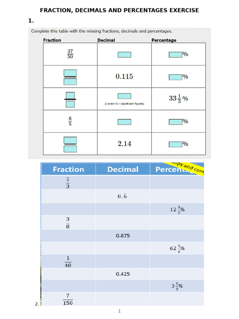 FRACTION - Grade 6 | PDF