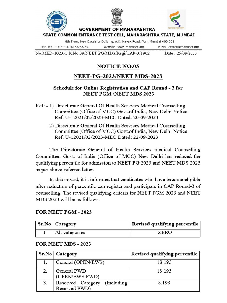 Notice No.05 PGM & MDS | PDF | Medical Education | Higher Education