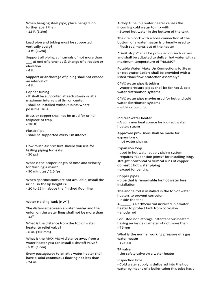 Plumbing 9 Pdf Water Heating Pipe Fluid Conveyance