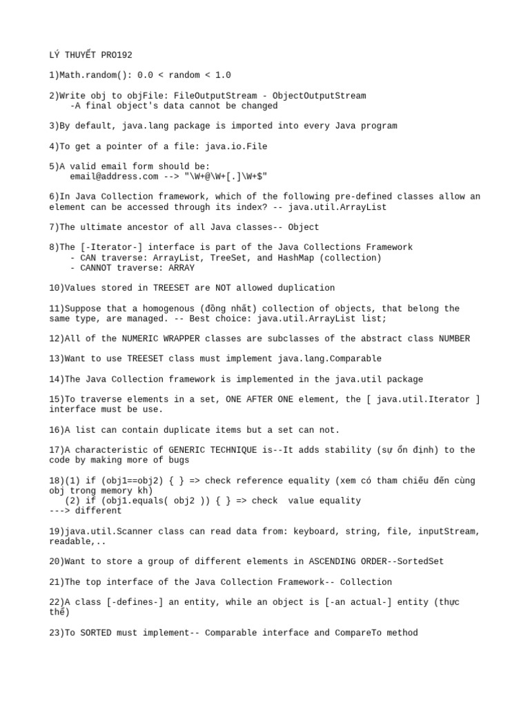 Lý Thuyết Pro192 | PDF | Class (Computer Programming) | Method (Computer Programming)