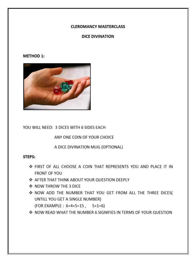 Dice Divination | PDF | Dice