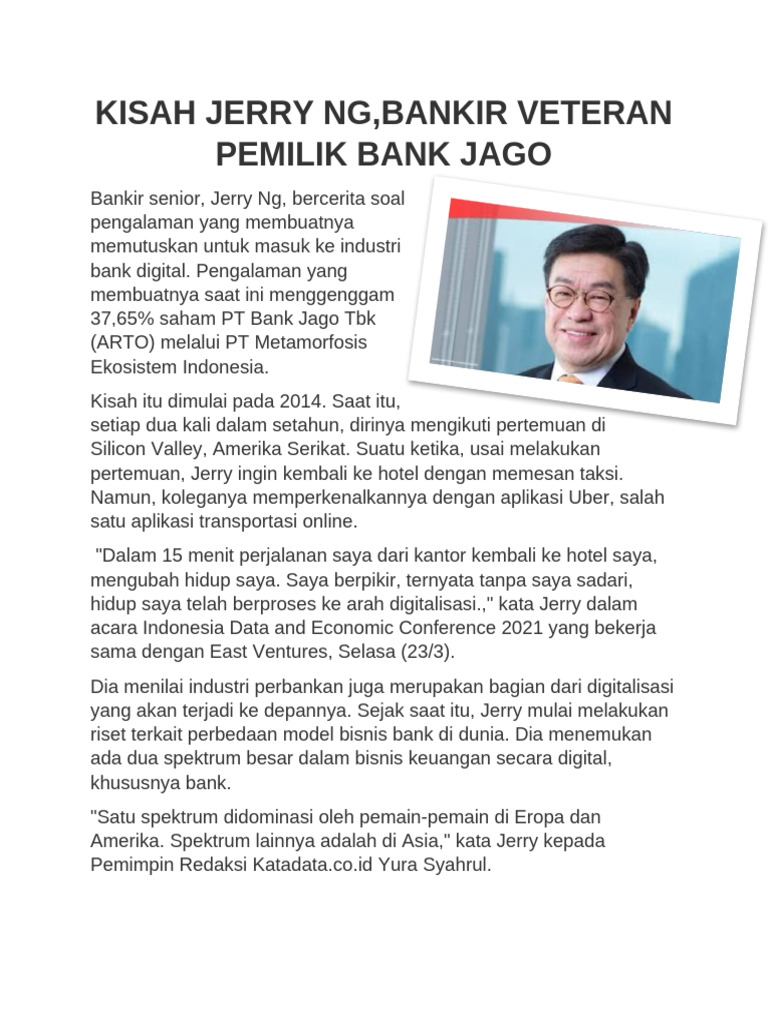 Kisah Sukses Prajogo Pangestu | PDF