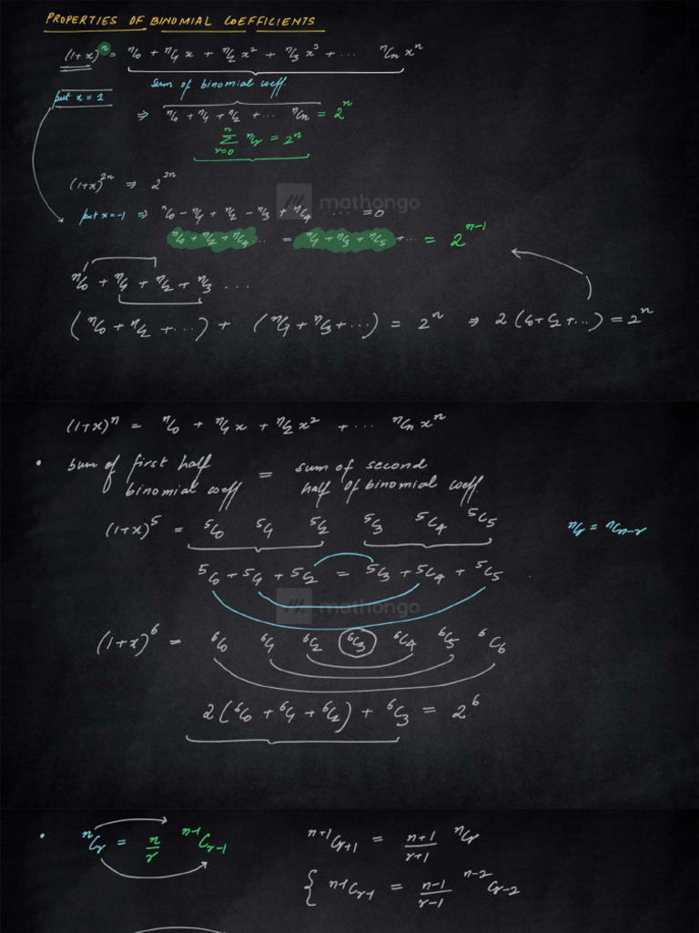 11 Properties Of Binomial Coefficients Pdf