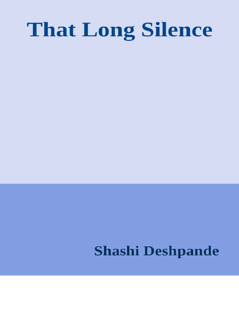 Shashi Deshpande - That Long Silence | PDF