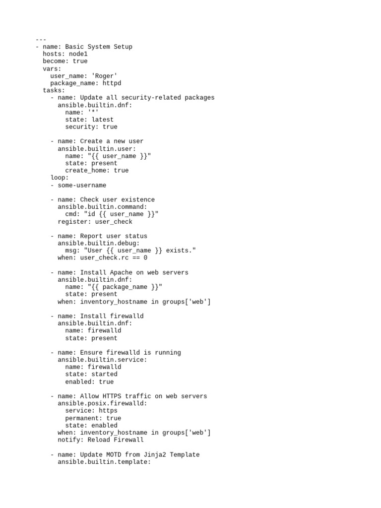 Ansible Playbook Example | PDF
