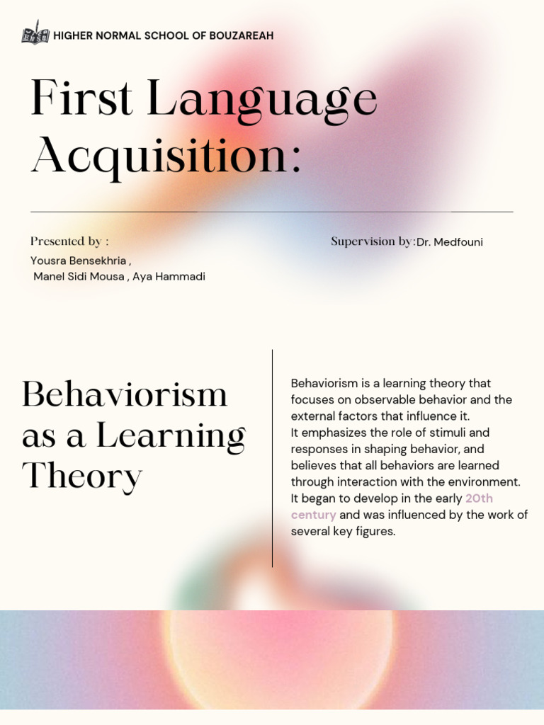 First Language Acquisition | PDF | Classical Conditioning | Behaviorism
